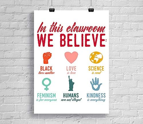Heart Poster in This Classroom We Believe Black Lives Matter Love is ...