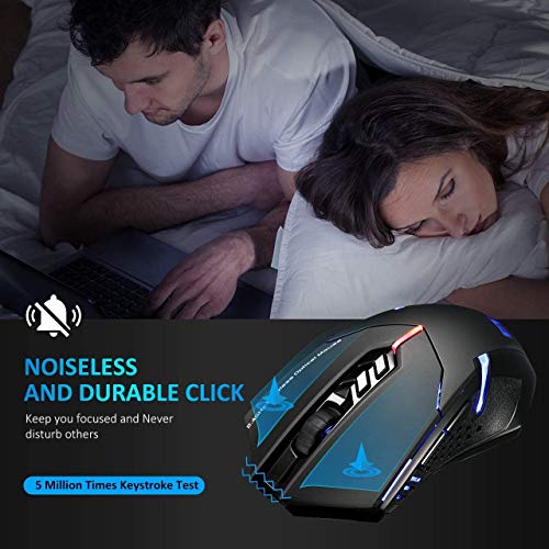 VicTsing Wireless Gaming Mouse with Unique Silent Click, Breathing ...