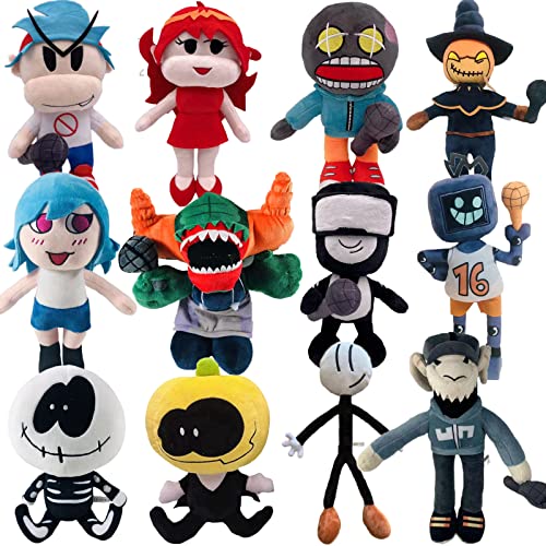 Friday Night Funkin Plusies Toy Set 12Pcs FNF Plush Merch 9.8in to 11 ...