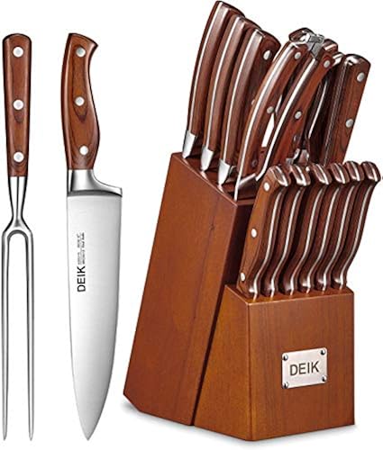 Deik Knife Set, High Carbon Stainless Steel Kitchen Knife Set 16 PCS ...