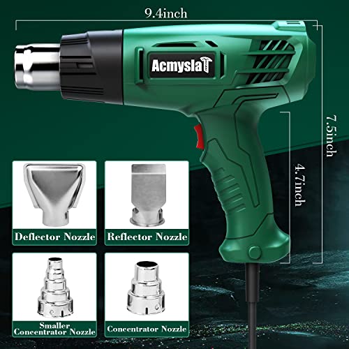 Heat Gun 1800W Heavy Duty Hot Air Gun Kit Dual Temperature Settings 572 ...
