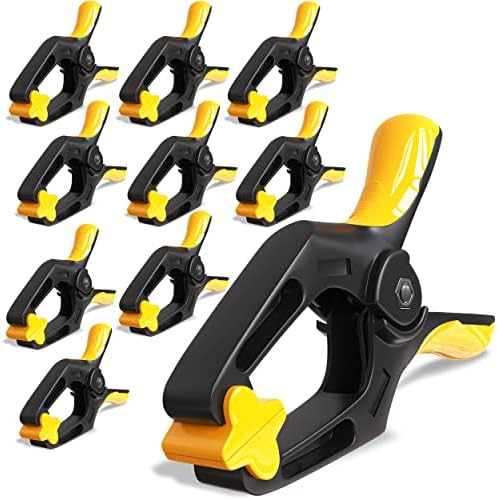 EQUIPTZ Spring Clamps 4 inch, 10-Pack Plastic Clamps Clips with 2-Inch ...
