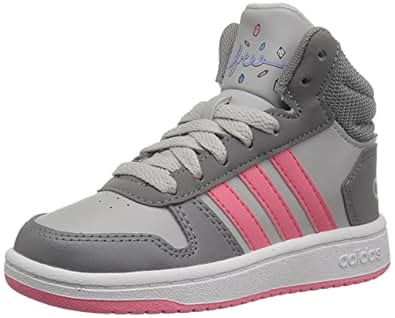 Amazon.com | adidas Kids' Hoops Mid 2.0, Grey Three/Chalk Pink/Grey Two ...