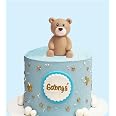Amazon.com: Baby Cake Topper Blue Ball Cake Decor for Boy (a bear ...