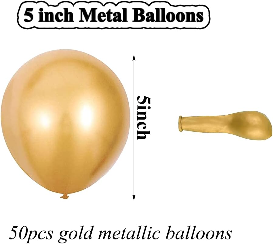 100 pcs Metallic Balloons, 5 Inch Decorative Shiny Latex Ballons Thick ...