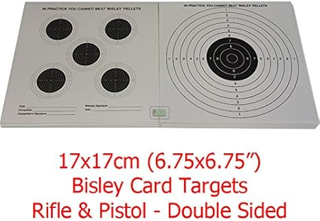 Bisley 200 Double Sided Airgun Targets 17cm (6.75") Card Airgun Targets ...