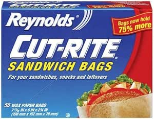 Amazon.com: Reynolds Cut-Rite Wax Paper Sandwich Bags, 50 Count (Pack ...