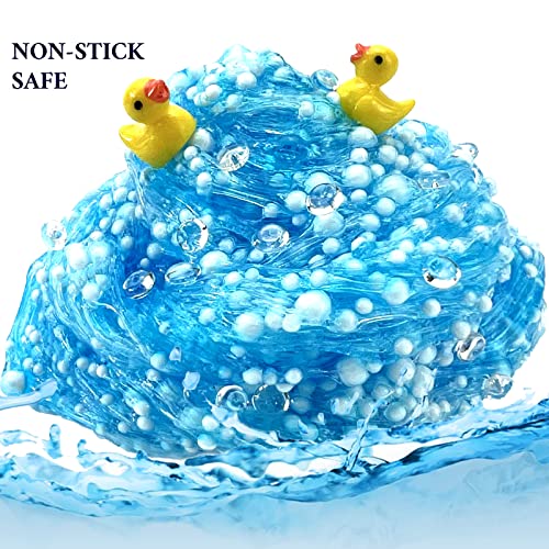 Blue Foam Ball Slime and Lovely Crystal Beads, Squeeze it and Make a ...