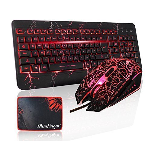Buy LED Keyboard and Mouse Combo-BlueFinger® USB Wired Adjustable ...