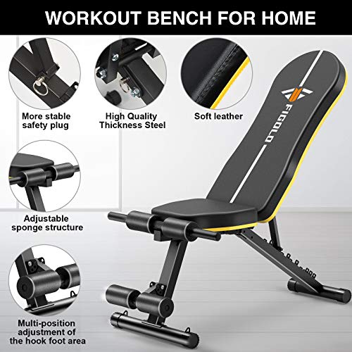 Adjustable Weight Bench for Full Body, Workout Bench with 7 Positions ...