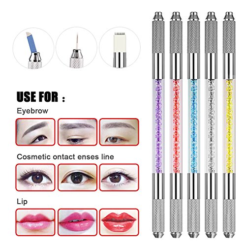 Microblading Pen 5 Pcs Professional Dual-head Manual Tattoo Fog Eyebrow ...