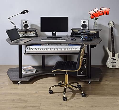 LEEKOUS STERXONE Best Music Recording Studio Desk with Piano Keyboard ...