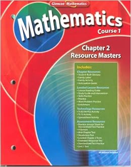 Glencoe Mathematics Course 1 Chapter 2 Resource Masters: 9780078740558: Amazon.com: Books