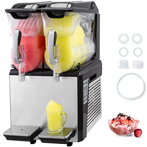VBENLEM 110V Slushy Machine 20L Double Bowl Margarita Frozen Drink ...