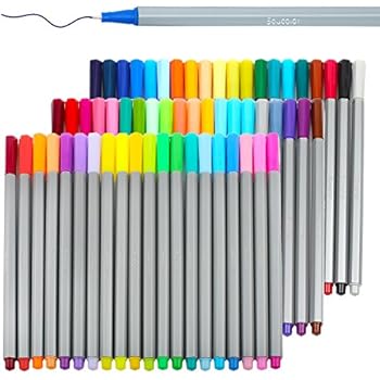 Amazon.com: Soucolor Fineliner Color Pen Set, Set of 60 Assorted Colors ...