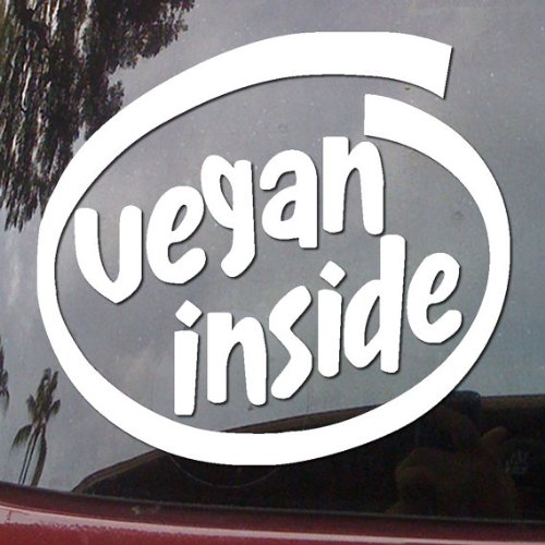 Vegan Inside Oval Vinyl Car Sticker Symbol Silhouette Keypad Track Pad ...