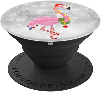 Amazon.com: Cute and Fun Tropical Flamingo Christmas PopSockets Grip ...