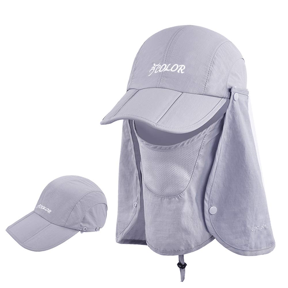 Sun Caps Flap Hats Solar Protection Removable Neck&Face Flap Cover Man ...