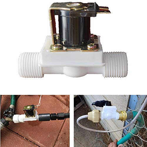 12V Plastic Water Solenoid Valve - 3/4" Inlet Feed Water Solenoid Valve Quick Connect N/C ...