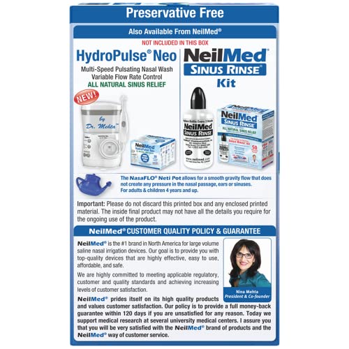 NeilMed NasaFlo Unbreakable Neti Pot with 50 Premixed Packets | Pricepulse