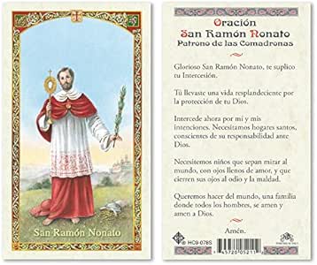Amazon.com : SAN RAMON NONATO SPANISH HOLY CARD LAMINATED PRAYER CARDS ...