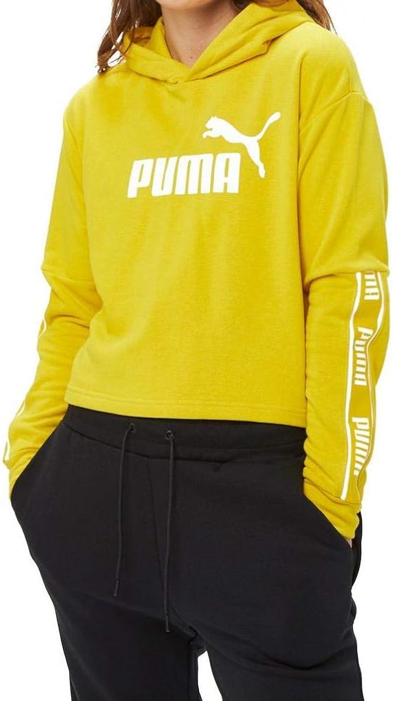 PUMA Amplified Cropped Sweater Women, Yellow, S: Amazon.co.uk: Clothing