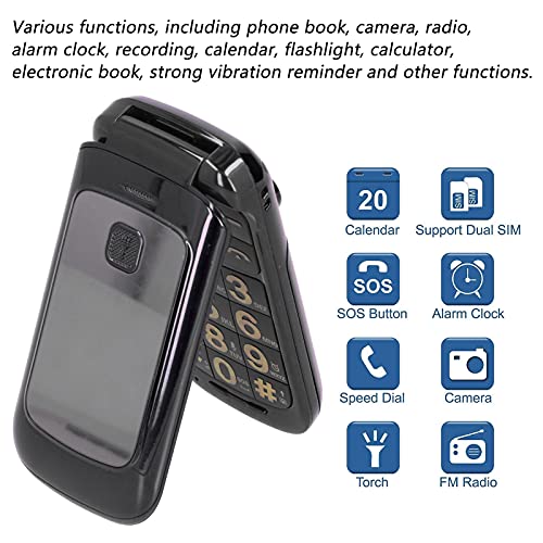 Yoidesu Unlocked Senior Flip Cell Phone,2G Easy to Use Big Button Phone for Seniors,2.4 Inches ...