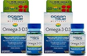 Amazon.com: Ocean Blue Professional Omega 3 MiniCaps with Vitamin D3 ...
