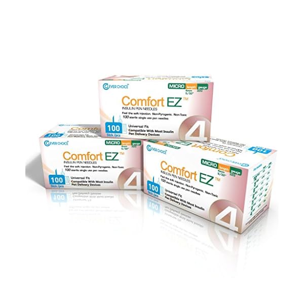 Clever Choice Comfort EZ Insulin Pen Needles,300 Needles, 32G 4 ...
