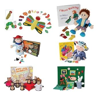 Amazon.com: 6 Story Set of Puppets, Props and Books for Storytelling ...