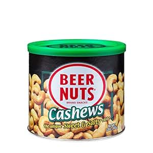 Amazon.com : BEER NUTS Cashews | 12 oz. Can - Sweet and Salty : Snack ...