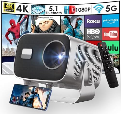 سعر New Upgraded TDOO 4K HD Portable Projector with WiFi6 ＆ Blutooth 5. ...
