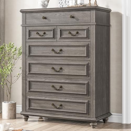 Jocoevol Farmhouse Dresser for Bedroom 7 Drawer Dresser with Deep ...