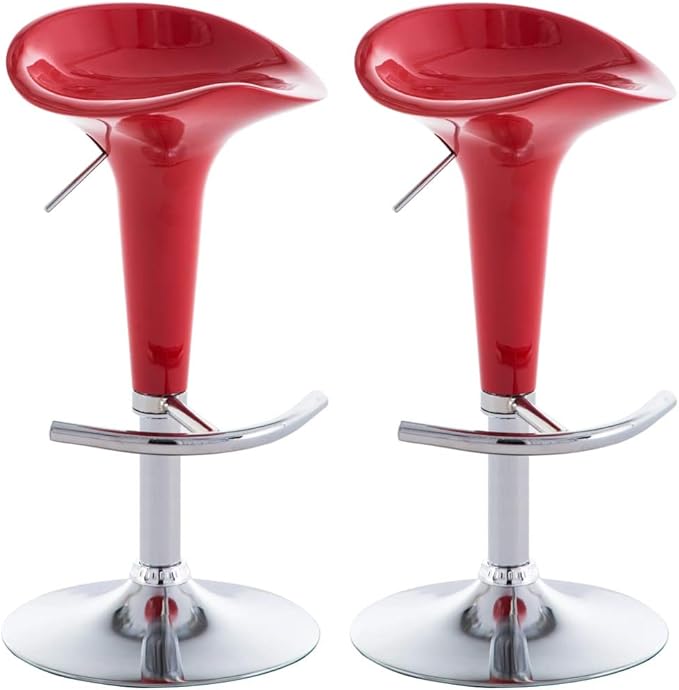 vidaXL 2X Barhocker Kunststoff Rot Tresenhocker Thekenhocker Barstuhl ...