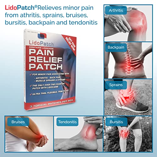 Lidocaine Patch (3-Pack), LidoPatch Maximum Strength 3.6% Lidocaine & 1 ...