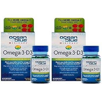 Amazon.com: Ocean Blue Professional Omega 3 MiniCaps with Vitamin D3 ...