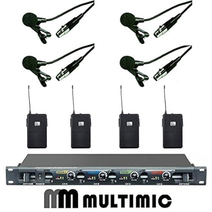 Multi-Mic 4 x Tie Clip Microphone System, UHF Wireless: Amazon.co.uk ...