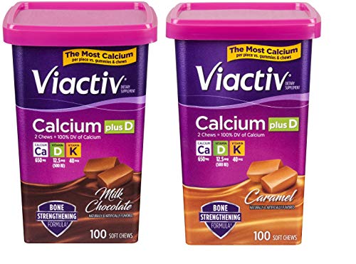 Viactiv Calcium Supplement Soft Chews, Milk Chocolate & Caramel, 200 ...
