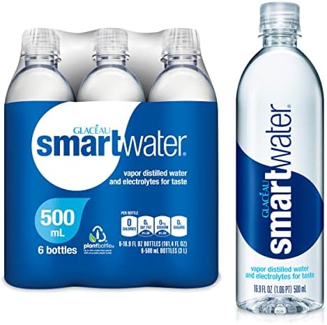 smartwater Vapor Distilled Premium Water, 16.9 Fl Oz (Pack of 6) price ...