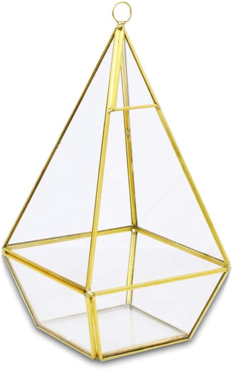 Linkool Geometric Terrarium Wall Mount Hanging Pyramid Glass Tabletop ...