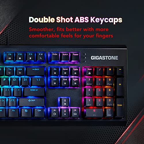 Gigastone GK-12 Mechanical Keyboard, Tactile Brown Switch, RGB LED ...