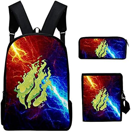 firstsight Boy's 3 in 1 Preston Playz Gamer Flame School Backpack with ...