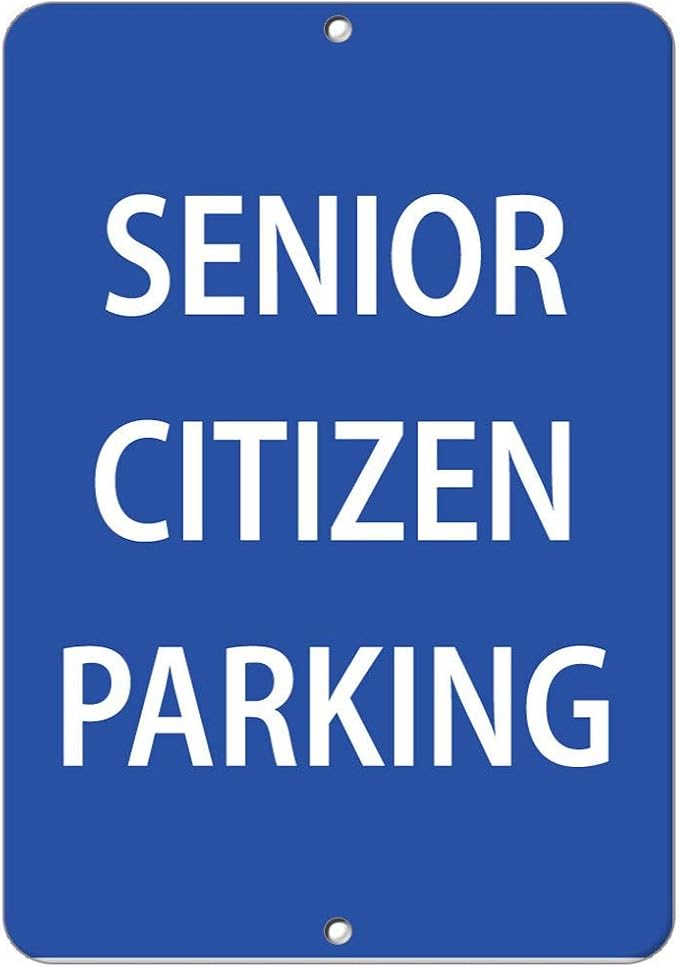 Amazon.com: Retro Aluminum Metal Sign 12x16in,Senior Citizen Parking ...