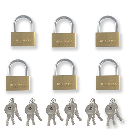 1 Inch 25mm Small Mini Brass Padlock With Brass Chromed Keys Pack Of 6 ...