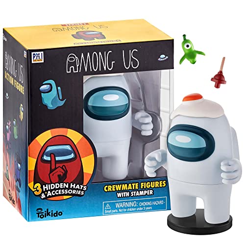 Among Us Crewmate Figure with Stamper | 4.5-Inch-Tall Among Us Toy + 3 ...