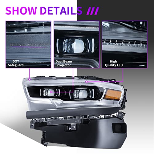 Faros delanteros con proyector LED Archaic para Dodge Ram 1500 2019 ...