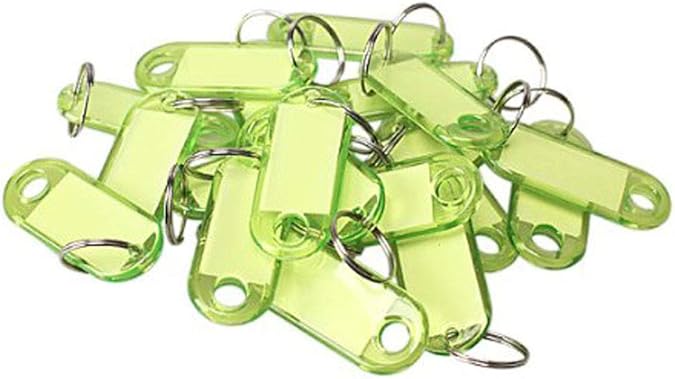 Amazon.com: 100pcs Yellow Clear Plastic Key Tags Id Label with Key ...
