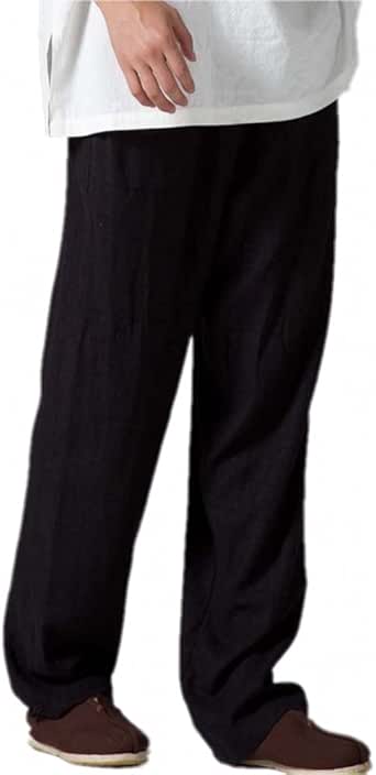 ZanYing Casual Men Buddhist Meditation Zen Cotton Linen Leisure Pants ...