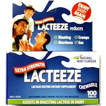 Amazon.com: Lacteeze Childrens chewable tablets Strawberry (100 Tablets ...