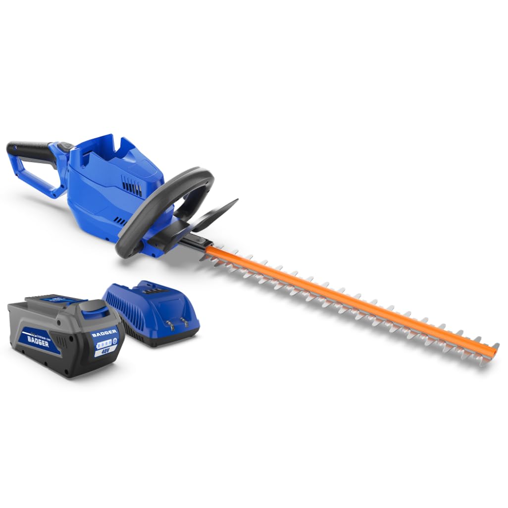 WILD BADGER POWER Hedge Trimmer 40V 2Ah Cordless 22 inch, Tool only ...
